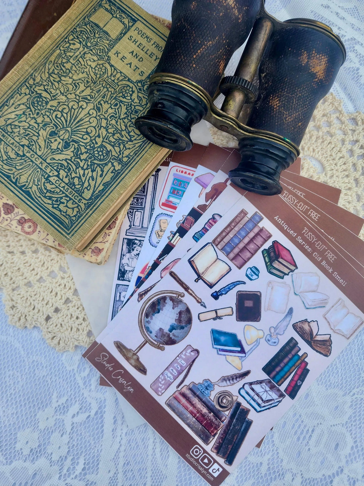 Old Book Smell Stickers - Vintage Antiqued Book Set – Studio Crisalyn