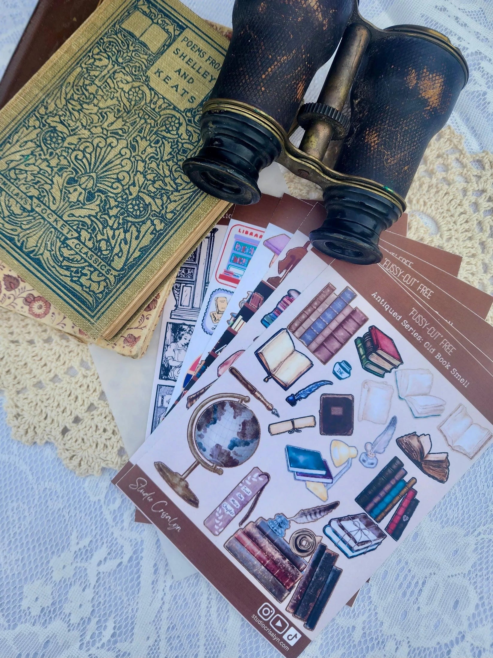 Old Book Smell Stickers - Vintage Antiqued Book Set – Studio Crisalyn