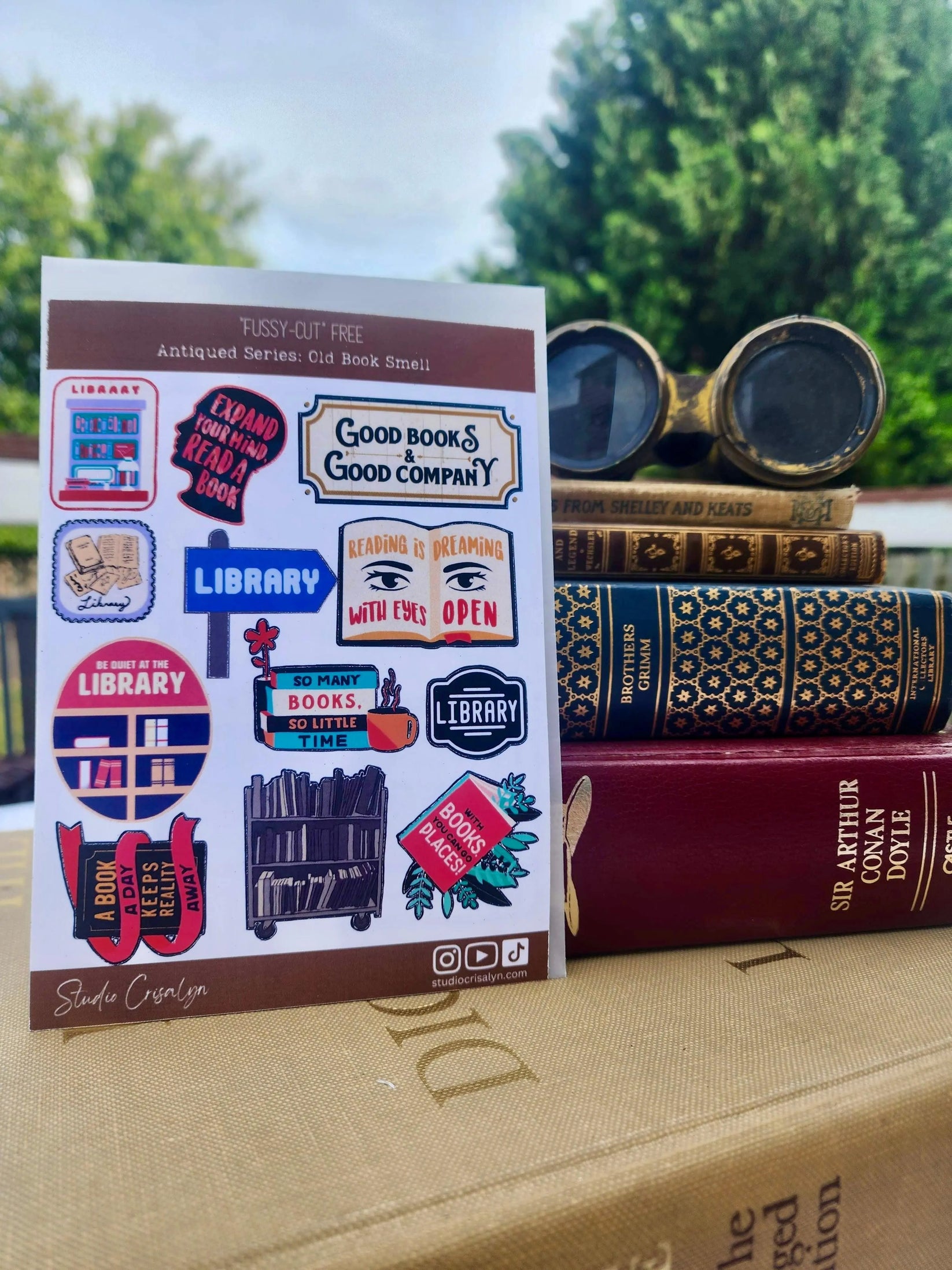 Old Book Smell Stickers - Vintage Antiqued Book Set – Studio Crisalyn